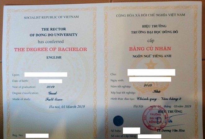 Hủy Kết Quả Người Học Dùng Văn Bằng 2 Ngôn Ngữ Anh Của đại Học Đông Đô Giáo Dục Báo điện Tử